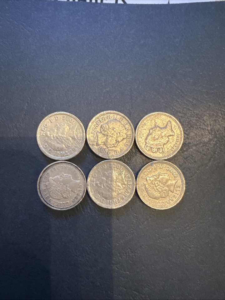 6x Old £1 Round One Pound Coins various years designs mint error ...