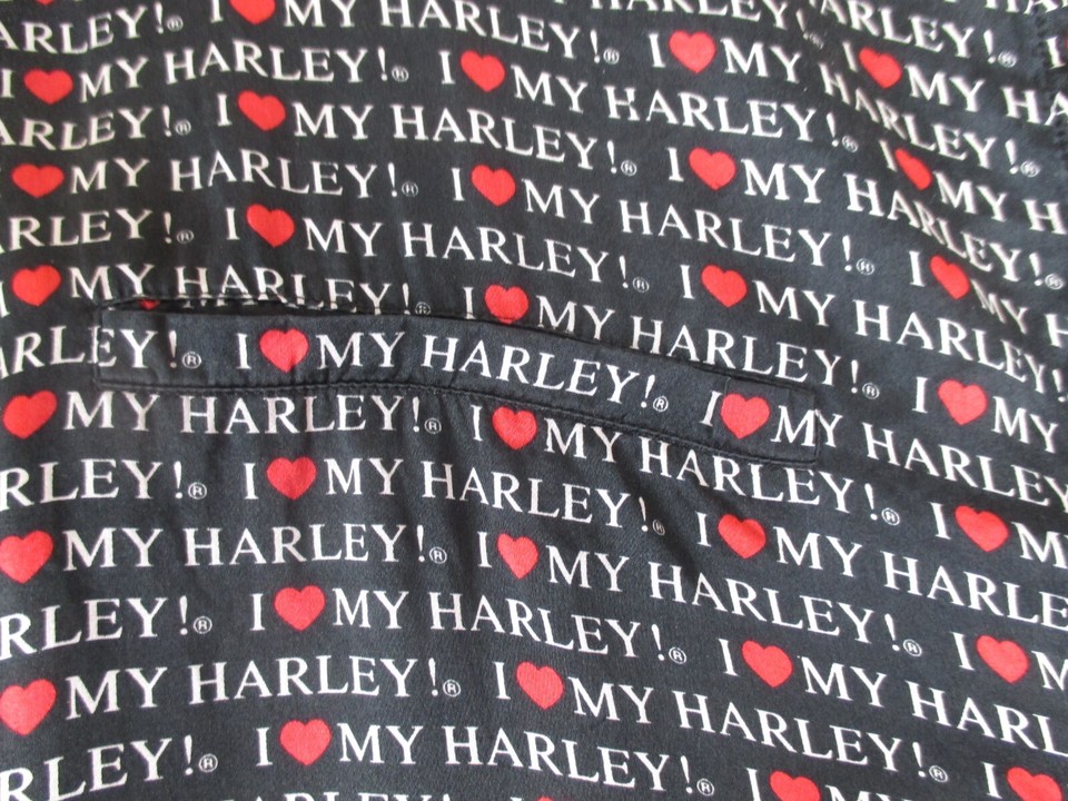 Harley Davidson Classic Men’s 100% Silk XL Black "I (LOVE) MY HARLEY ...