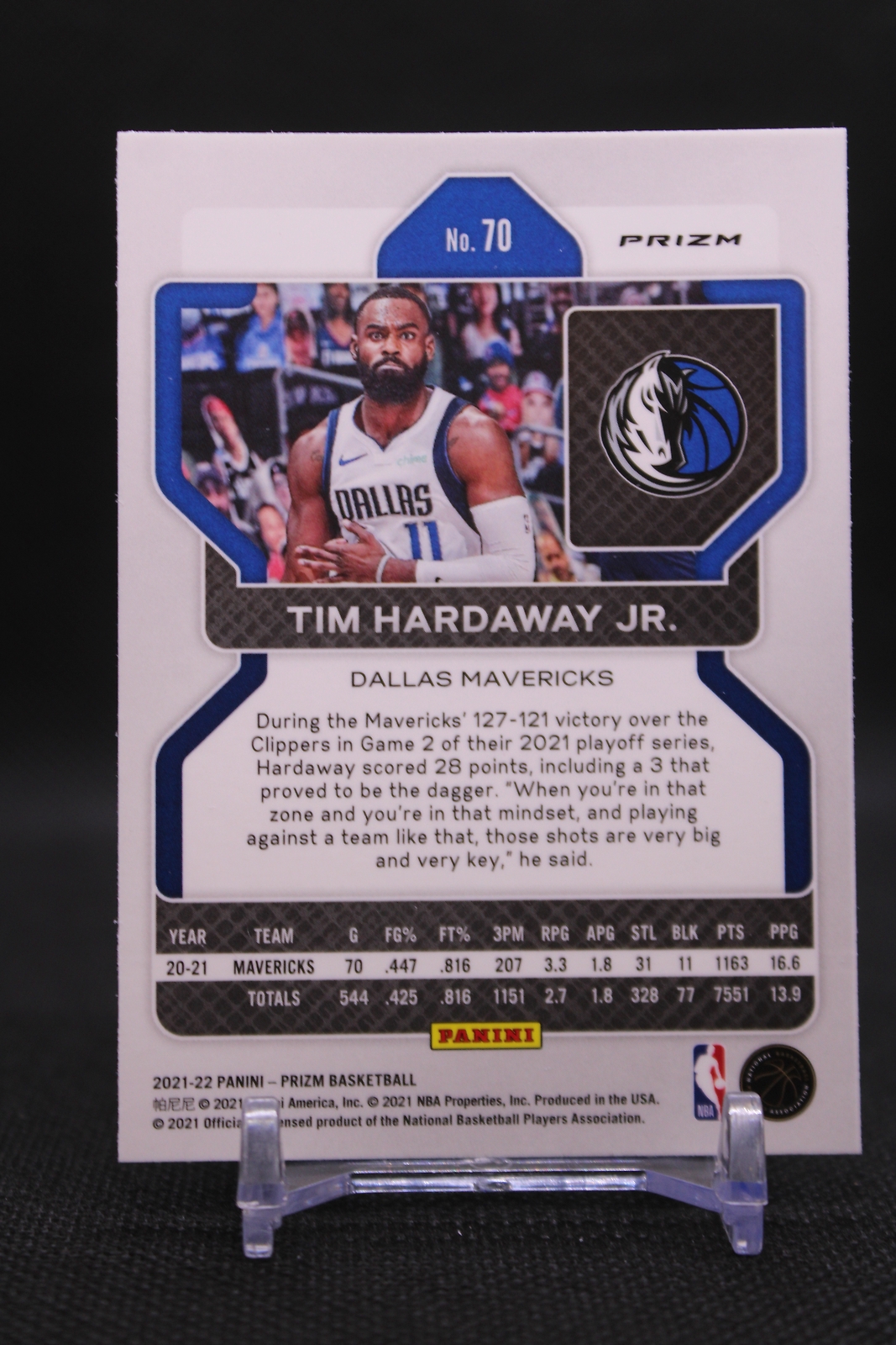 Tim Hardaway Jr. #70 2021-22 Panini Prizm Red White and Blue Dallas ...