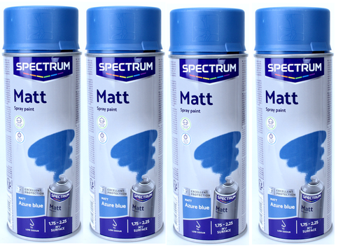 4 Bombes Peinture Azure Blue Mat Spray Aérosol 4X400ml Bois,Métal ...