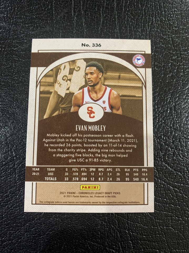 Evan Mobley RC Legacy 2021 Chronicles Draft Picks #336 | eBay
