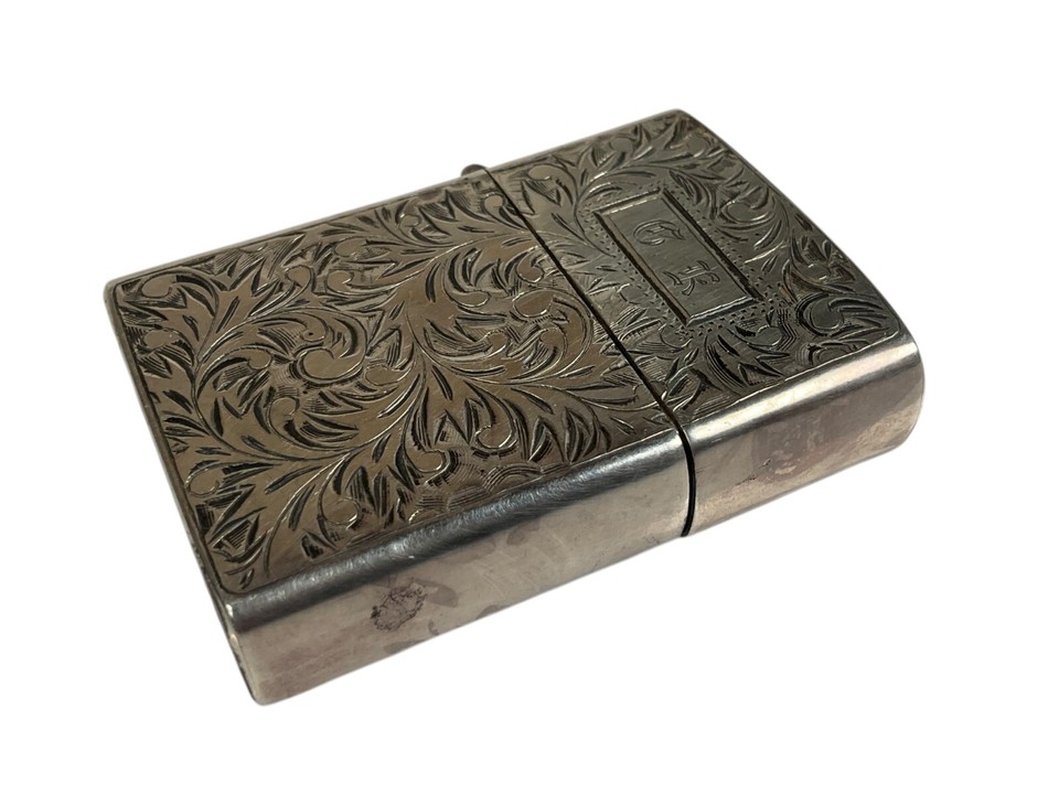 Vintage Engraved Italian STERLING Silver 950 Lighter #50 | eBay
