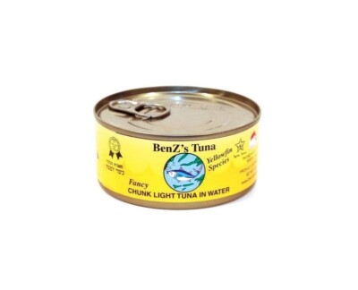 Benz's Yellowfin Tuna in Water 6 Ounce Easy Open Pull-Top Lids Kosher ...