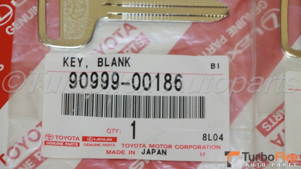 Toyota Metal NON-Transponder Blank Key Set of 2 Genuine OEM 90999-00186 ...