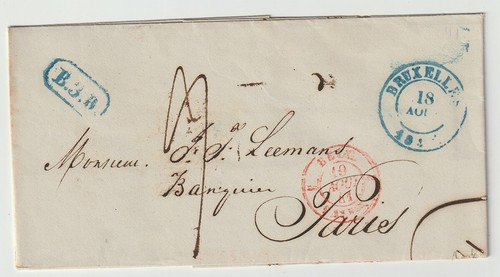 Belgium stampless cover 1841 Bruxelles - Paris (FR) - Text - cover1097 ...