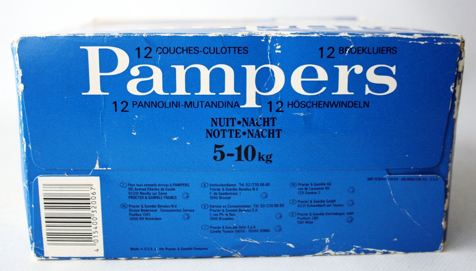 RARE VINTAGE 80'S PAMPERS 12 SUPER PLUS PLASTIC 5-10kg 11-22 lbs NEW ...