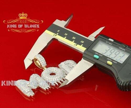 DRIPPING ''MOB" Shape Yellow 925 Sterling Silver Pendant 14.32ct Cubic ...