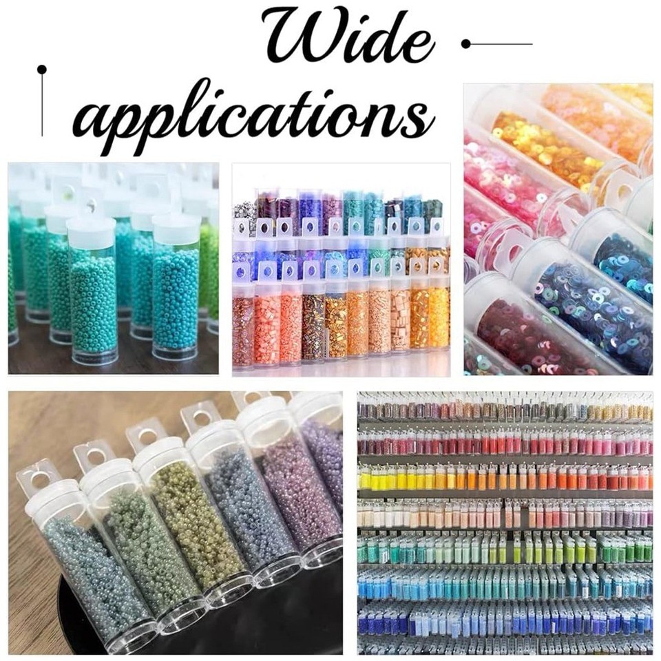 30pcs Clear Tube Bead Containers, Plastic Storage Tubes with Caps8141 ...