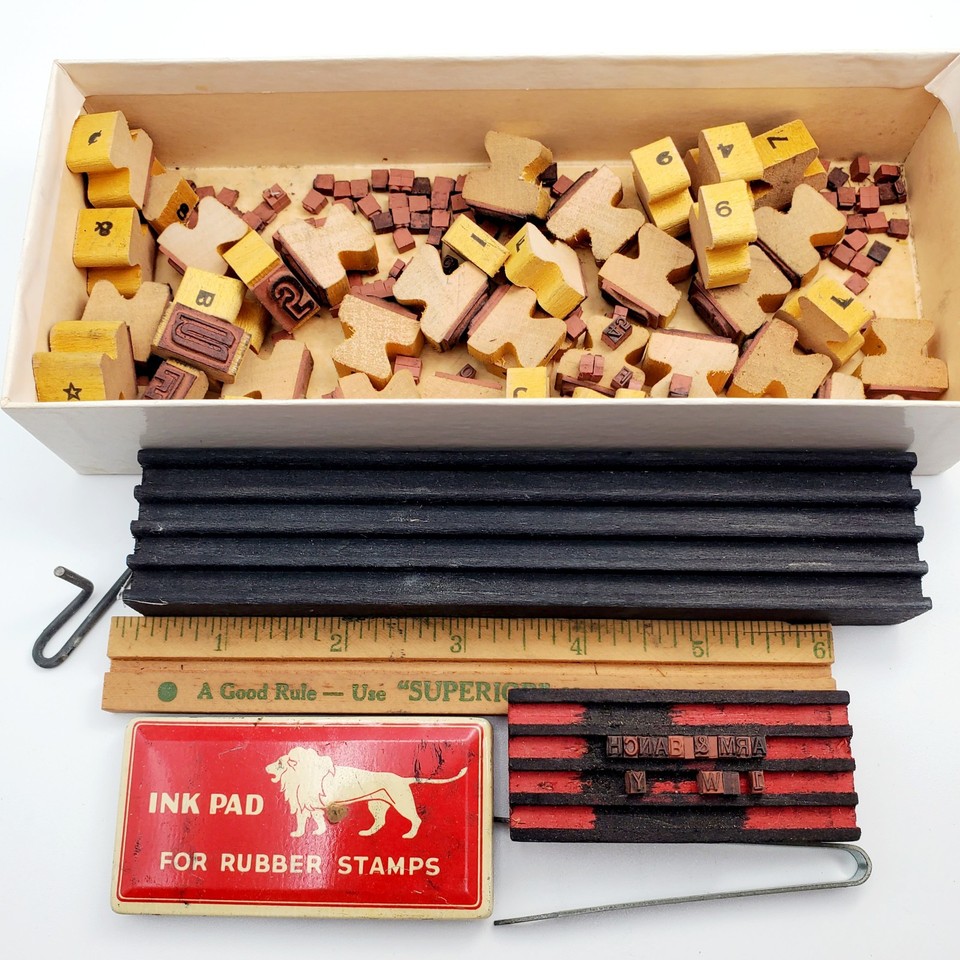 Vintage SMC Co Printing Set Stamps, Letters And Numbers | eBay