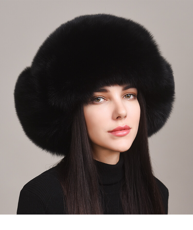 Unisex Full Covered Real Fox Fur Hat Russian Ushanka Trapper Hat With ...