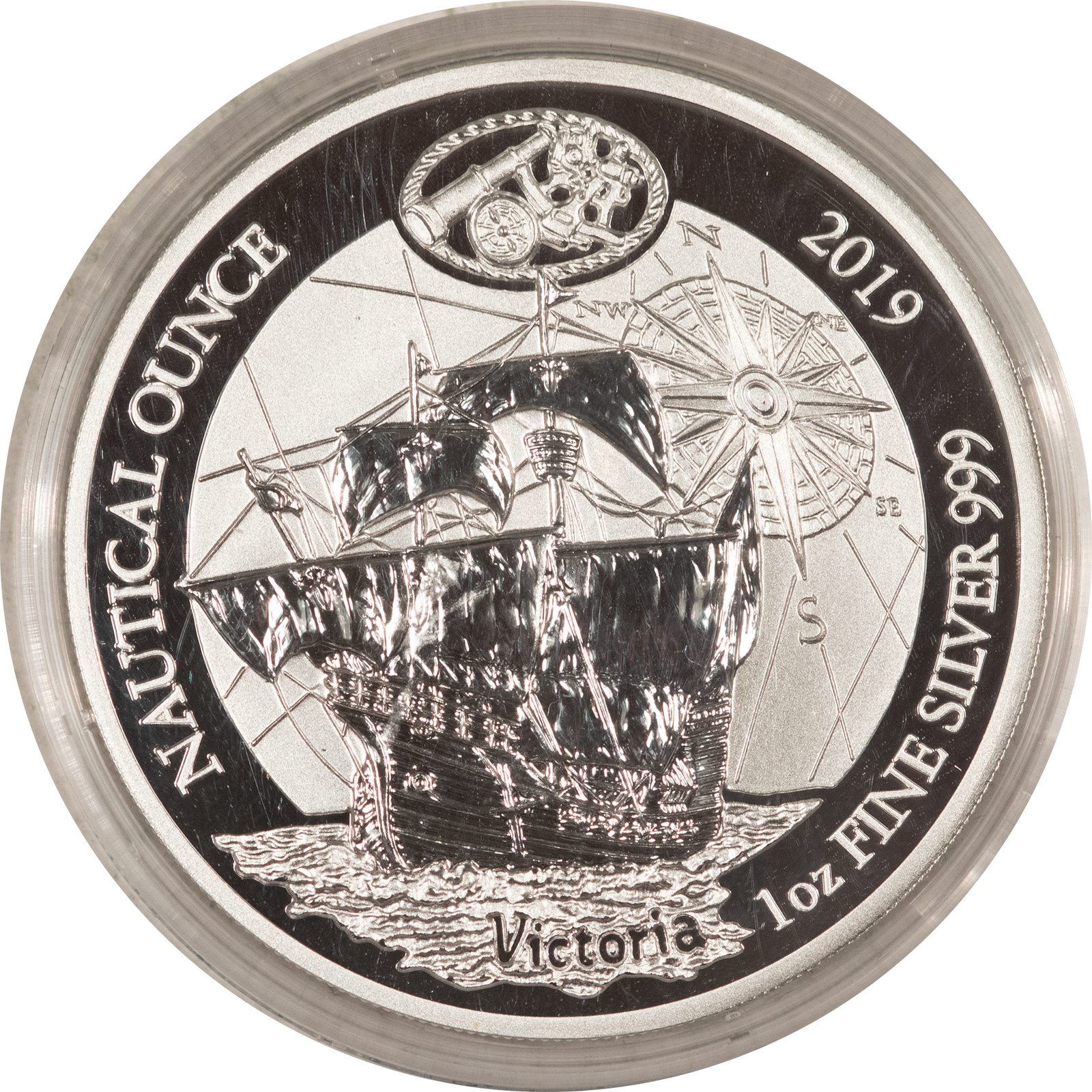 2019 RWANDA 50 FRANCS NAUTICAL OZ .999 SILVER VICTORIA - GEM PROOF W ...