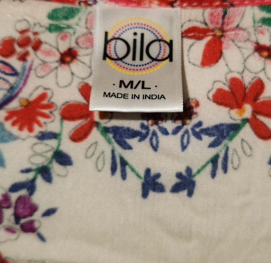 Bila Boho Hippie Floral Long Kimono Duster Cover-Up Cardigan Sz M/L ...