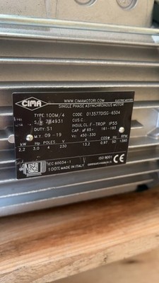 Cima single phase S/R cap electric motor 2.2Kw / 4Pole / 100 frame ...