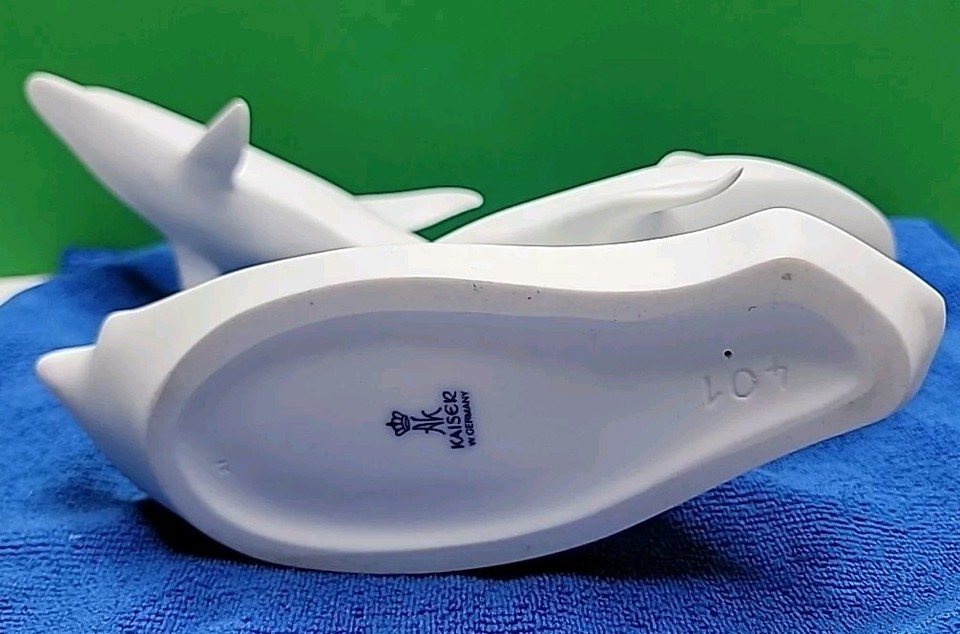 Vintage 1970 German Kaiser Double Dolphin Bisque Porcelain Figure - 401 ...