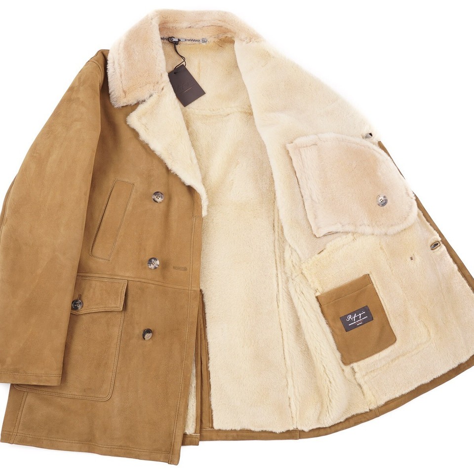 Rifugio Napoli 'Redford' Shearling Suede Leather Rancher Coat XL (Eu 54 ...