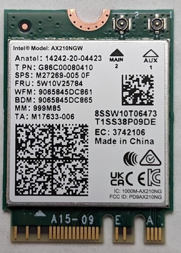 Intel WiFi 6E AX210NGW M.2 WiFi Card 802.11ax wifi Bluetooth 5.2 for ...