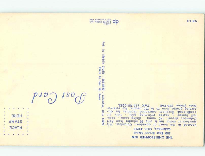 Pre-1980 OLD CARS & CHRISTOPHER INN MOTEL Columbus Ohio OH 60.000 cards ...