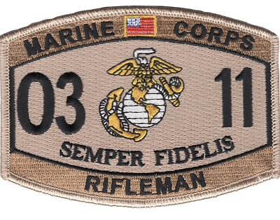 4.5" MARINE CORPS MOS 0311 RIFLEMAN EGA DESERT EMBROIDERED PATCH | eBay