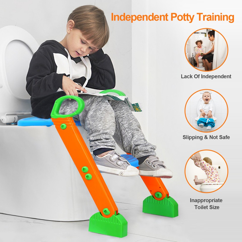 Potty Training Toilet Seat with Step Stool Ladder for Baby Toddler Kid ...