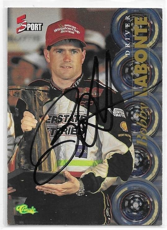 BOBBY LABONTE Autographed Signed 1995 Classic card #166 NASCAR Racing ...