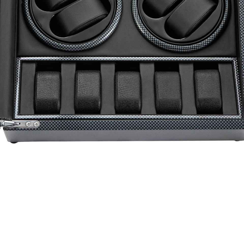 LED Light Automatic Watch Winder Box Display Storage Case 8+5 Watch ...