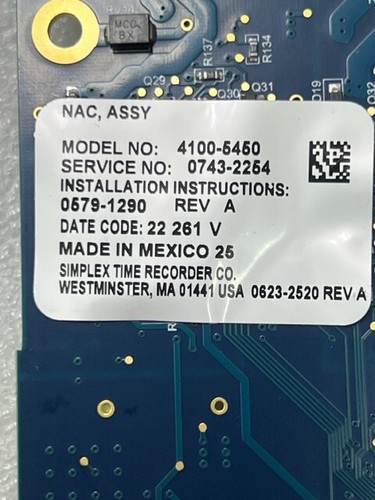 Simplex NAC Assembly Board 4100-5450 New | eBay