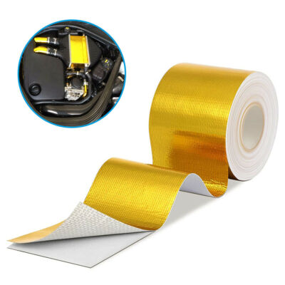 ⭐2" 33FT Gold Intake Heat Reflective Tape Wrap Self Adhesive High ...