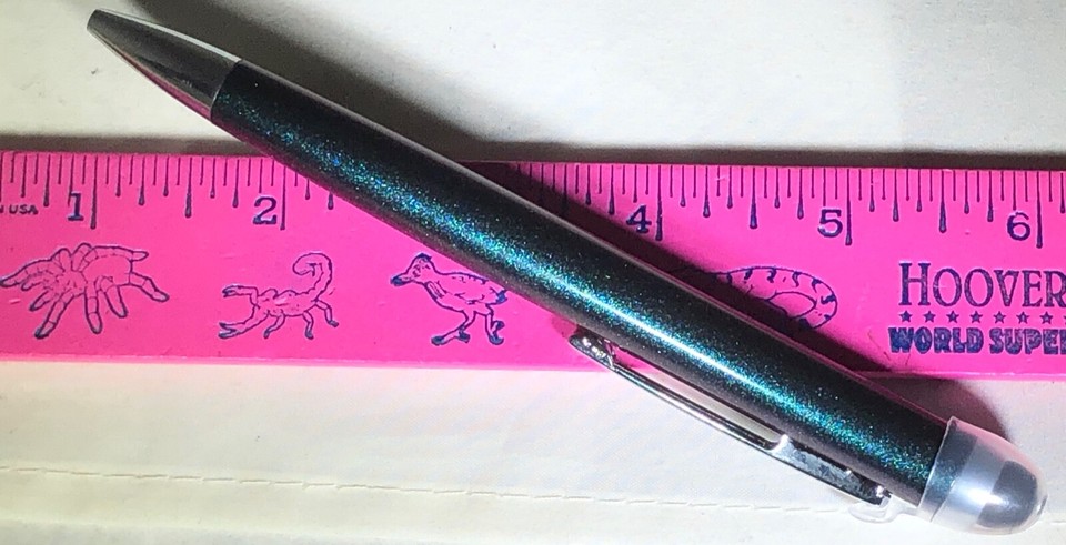 MERRILL LYNCH SPARKLY BLUE PEN LIGHT UP BULL LOGO POCKET CLIP STYLUS ...