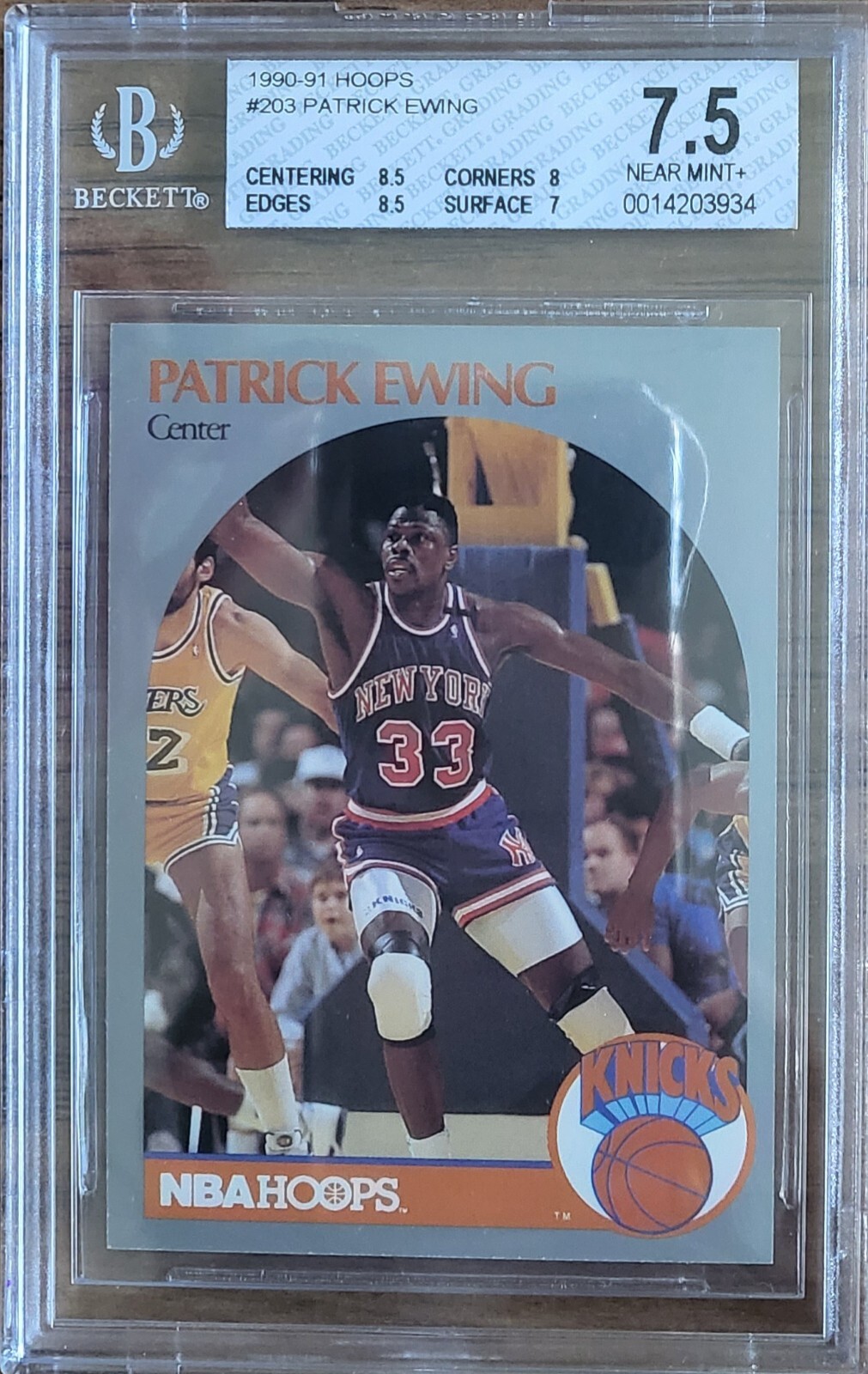 1990-91 Hoops #203 Patrick Ewing - 7.5 Near Mint NY Knicks NBA ...