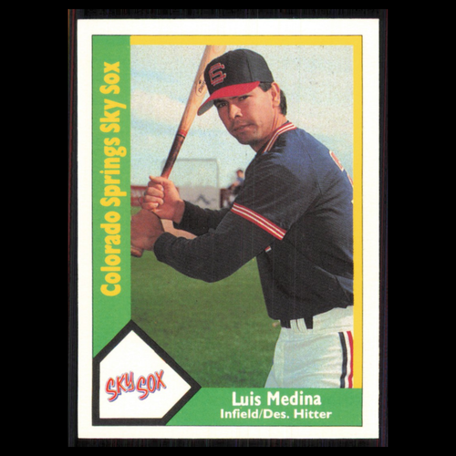 Luis Medina #468 1990 CMC Minor League Colorado Springs Sky Sox ...