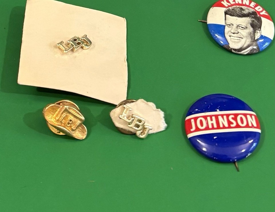 20 ITEMS Authentic JFK RFK LBJ Campaigns PT Boat Donkey CowboyHat Pins ...