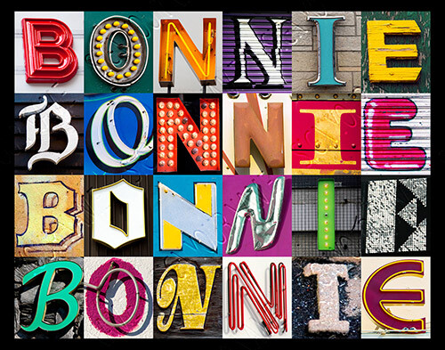 BONNIE Name Poster featuring photos of actual sign letters | eBay