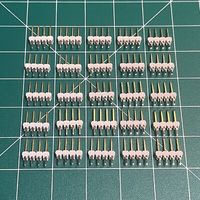 (25 Pieces) 4 Pin Header Male 2.54mm Spacing Gold Contacts | eBay