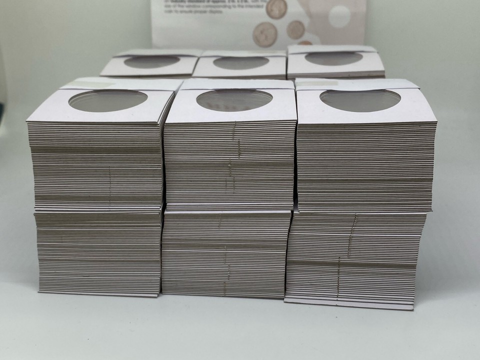 600 Premium H&S 2x2 in Cardboard Coin Flip Mylar Half Dollar 31.5mm ...