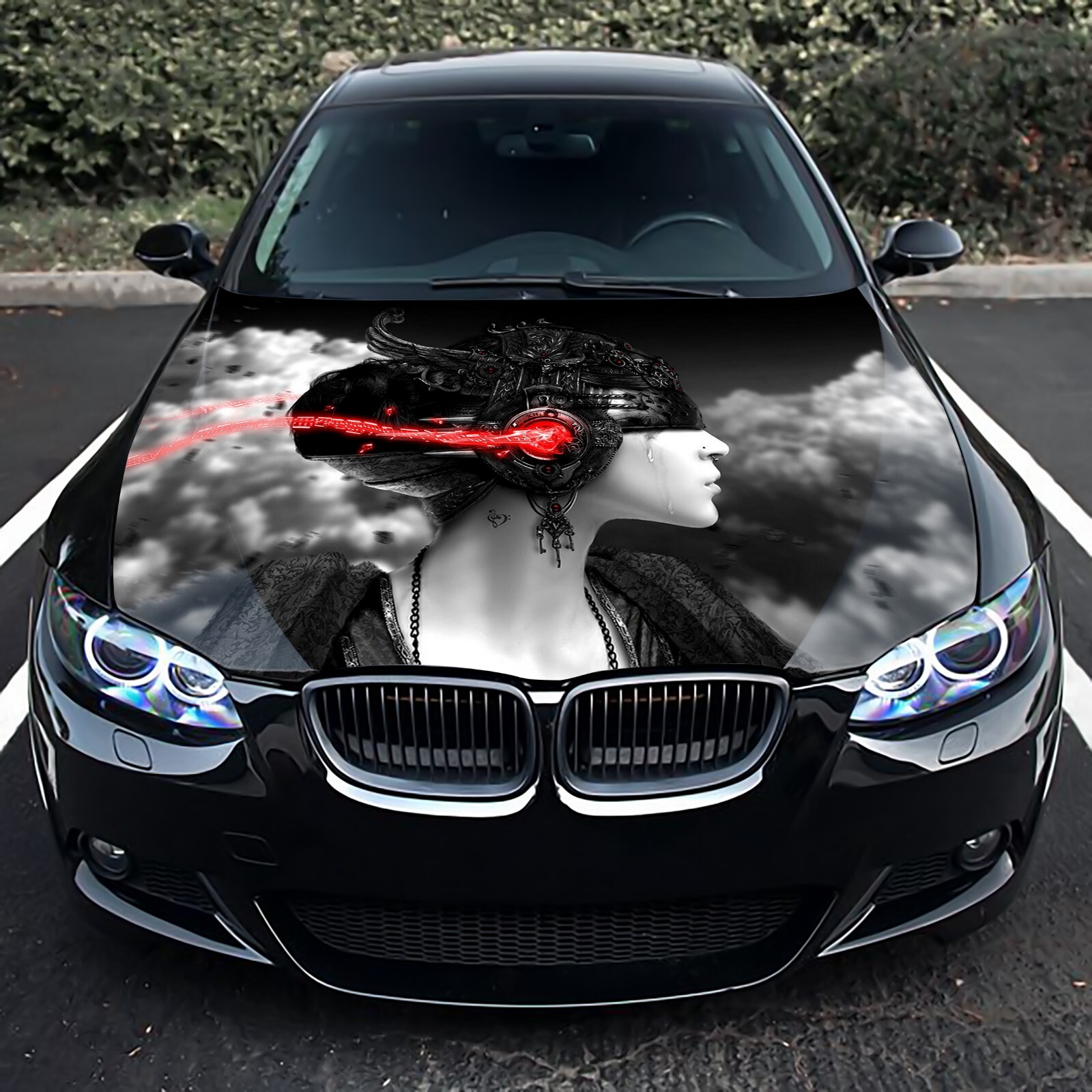 Abstract Girl Car Hood Wrap Decal Vinyl Sticker Full Color Graphic Fit ...