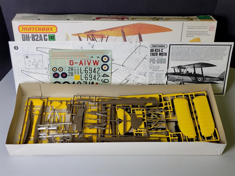 Matchbox DH-82A/C Tiger Moth 1:32 Plane Kit #PK-505 CIB ~ T616 | eBay