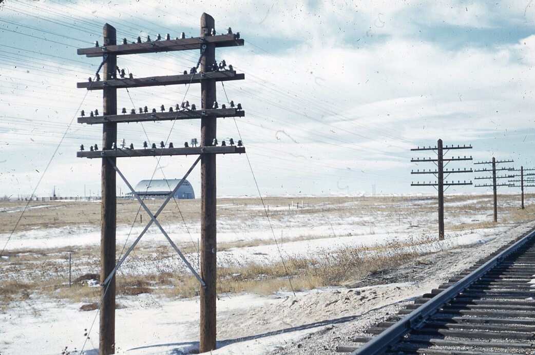 Railroad Train Tracks Great Plains Snow Original 1958 Photo Slide | eBay