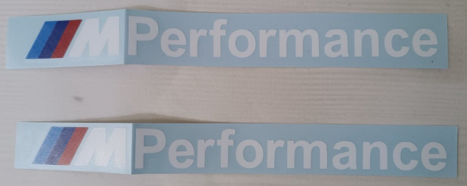 2x BMW M Performance White letters decal sticker for E90 E46 F20 F30 ...