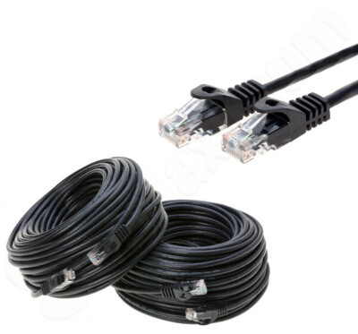 CAT6 Ethernet Patch Cord RJ45 LAN Network Cable Black 25FT- 200FT Multi ...
