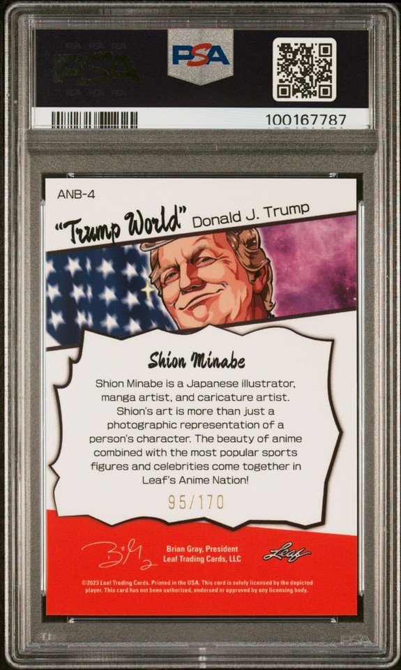 2023 LEAF WEB EXCLUSIVES #4 DONALD TRUMP ANIME NATION #/170 * PSA 10 ...