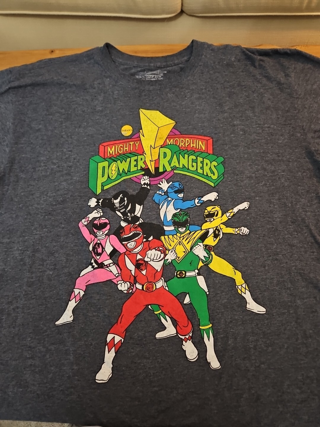 Mighty Morphin Power Rangers Gray Graphic Short Sleev… - Gem