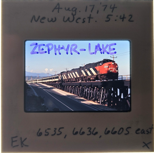 ZL-1059 Original Slide CN #6535 FP9AAB Passenger Trestle Action New ...