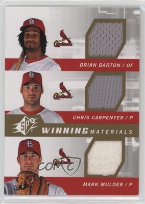 2009 SPx Winning Materials 3 Brian Barton Chris Carpenter Mark Mulder ...