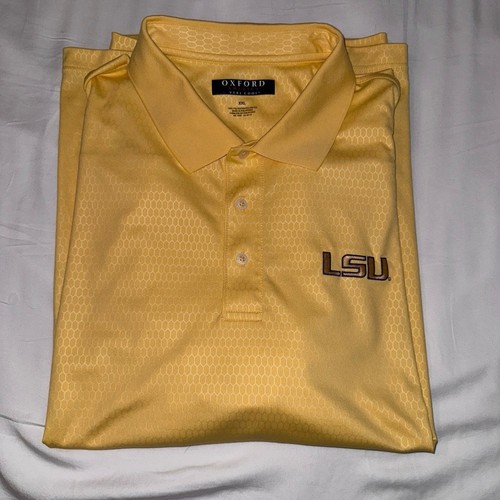 LSU Yellow Golf Polo Oxford America EUC 2XL Tigers | eBay