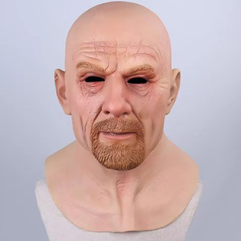 Halloween Realistic Old Man Masks Latex Cosplay Party Full Face Mask ...