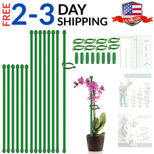 Plant Stakes 17inch &11inch Adjustable Length Plant Support Stake 16Pcs ...