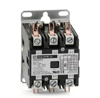 SQUARE D. P/N: 8910DPA43V14. DEFINITE PURPOSE MAGNETIC CONTACTOR. 24V ...