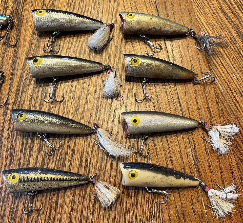 Rebel Pop R Topwater Lure Lot (12) Used Fishing Lures Poppers | eBay