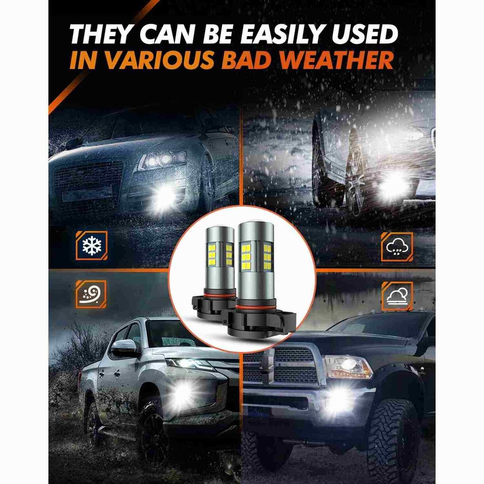 SEALIGHT Fog Light F1 5202 5201 LED Bulbs 6000K Super Bright White IP67 ...