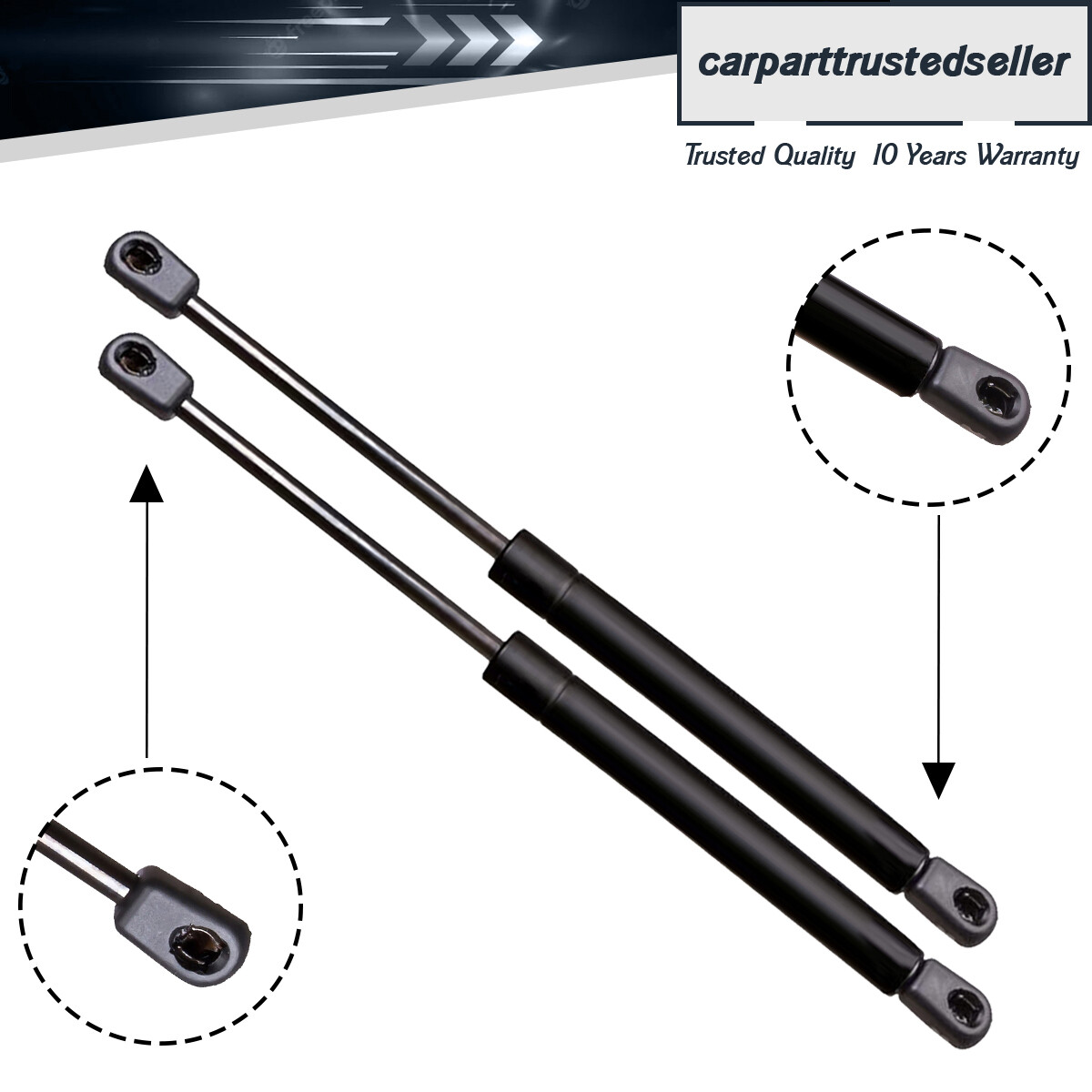 Set of 2 Universal Lift Supports Struts Gas Shocks Springs 16.00'' 10 ...